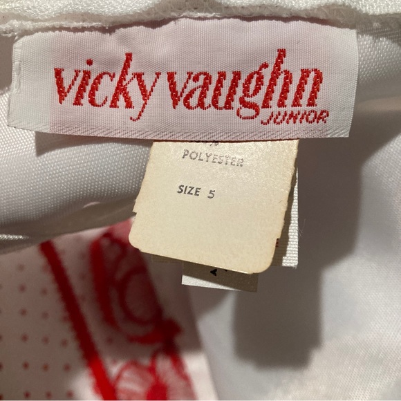 Vicky Vaughn | Dresses | Vintage Prom Dress Homecoming Junior Red White ...